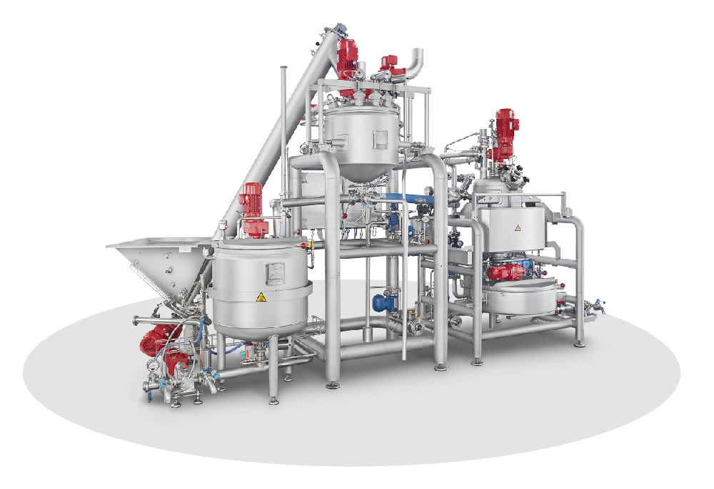 Adjustable raw material weighing system with an integrated dissolving ...